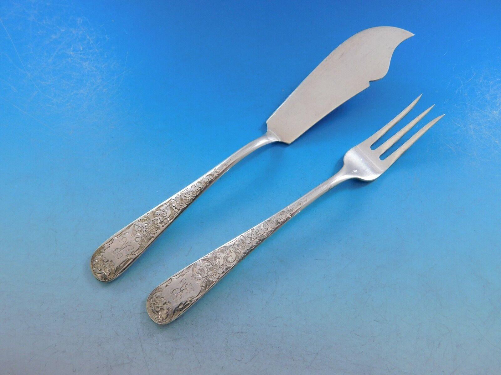 Old Maryland Engraved by Kirk Sterling Silver Flatware Set 142 pcs Mono ...