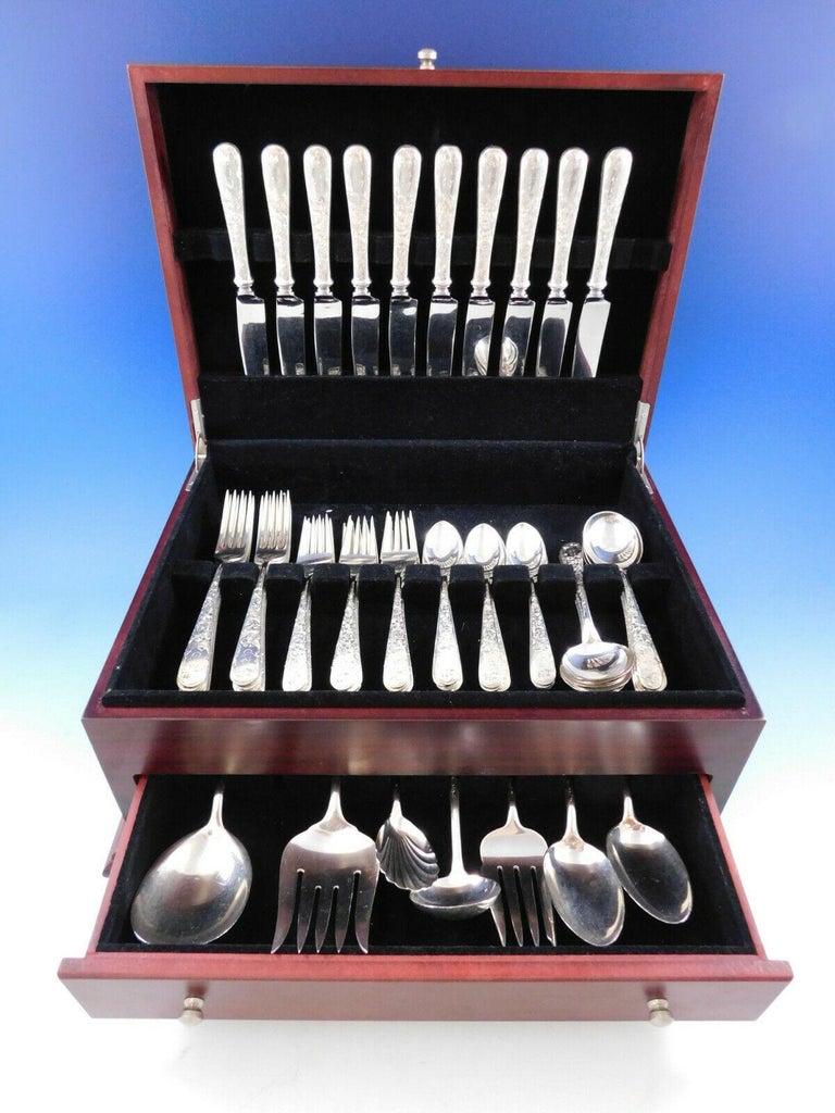 Old Maryland Engraved by Kirk Sterling Silver Flatware Set Service G ...