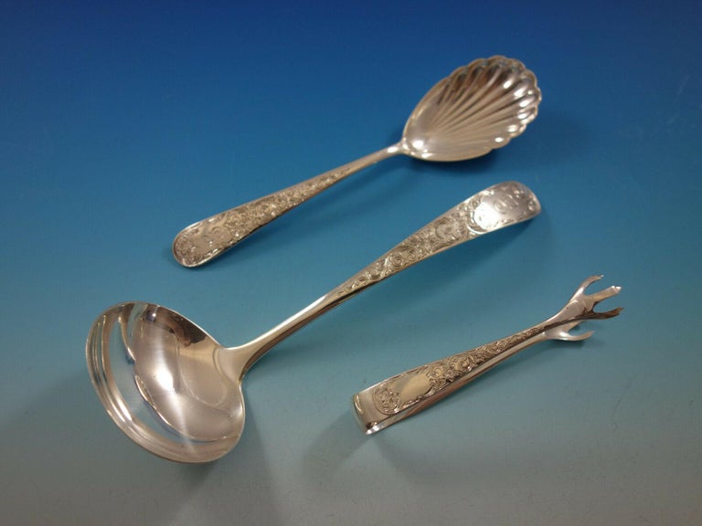 Old Maryland Engraved Kirk Sterling Silver Flatware Set 8 Service ...