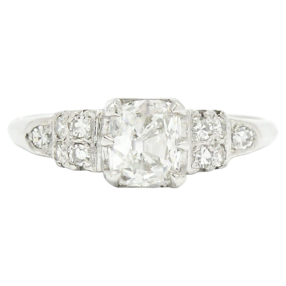 1.43 Carat Natural Old Mine Cut Diamonds Twin Solitaire Ring at 1stDibs