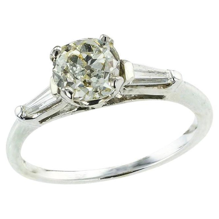Old Mine Cut Diamond Solitaire Engagement Ring For Sale at 1stDibs