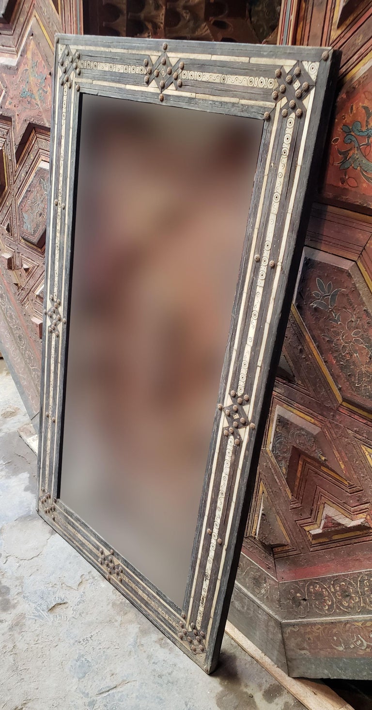 Old Moroccan Rectangular Camel Bone Mirror, MD32 at 1stDibs