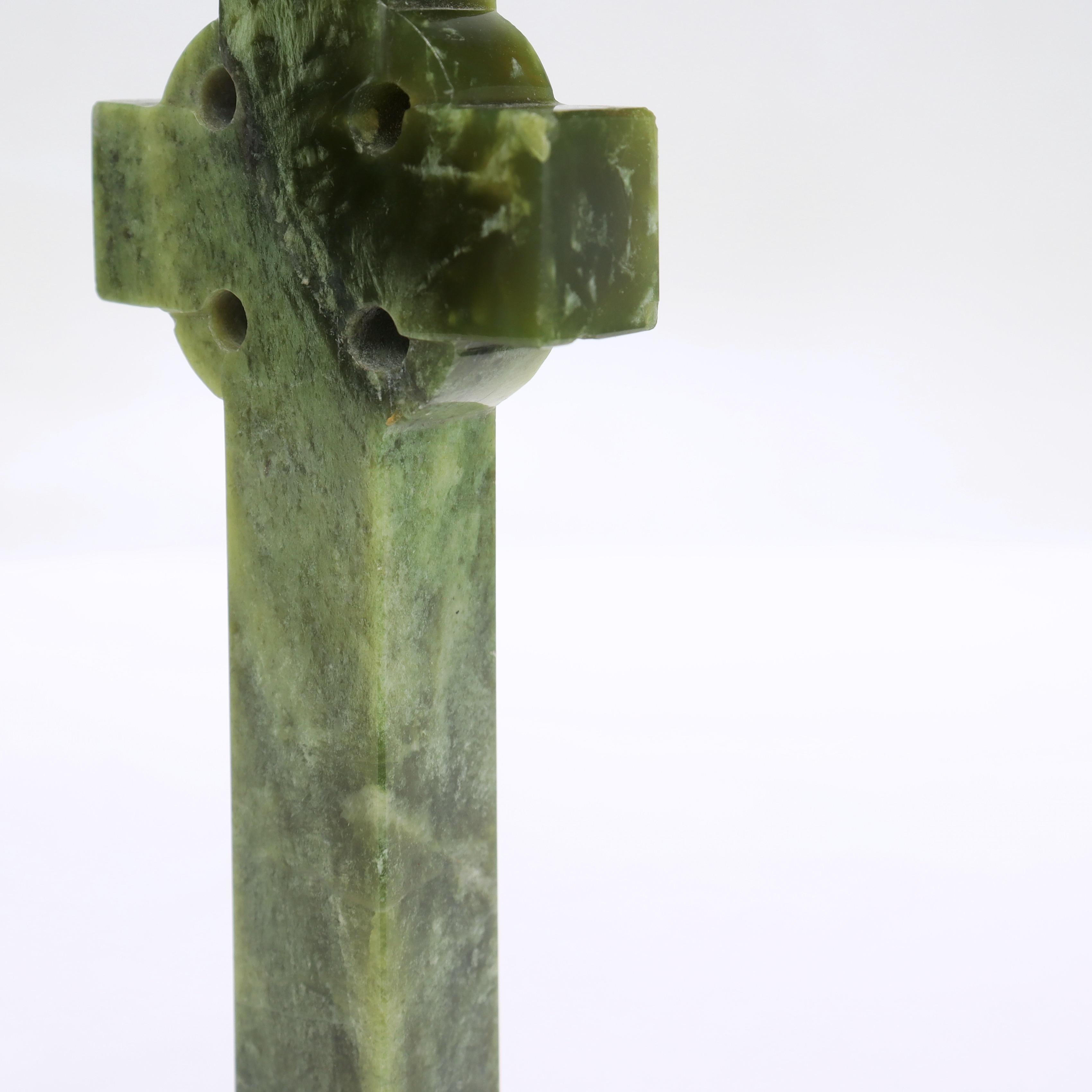 Old or Antique Carved Serpentine Hardstone Celtic Cross For Sale at 1stDibs