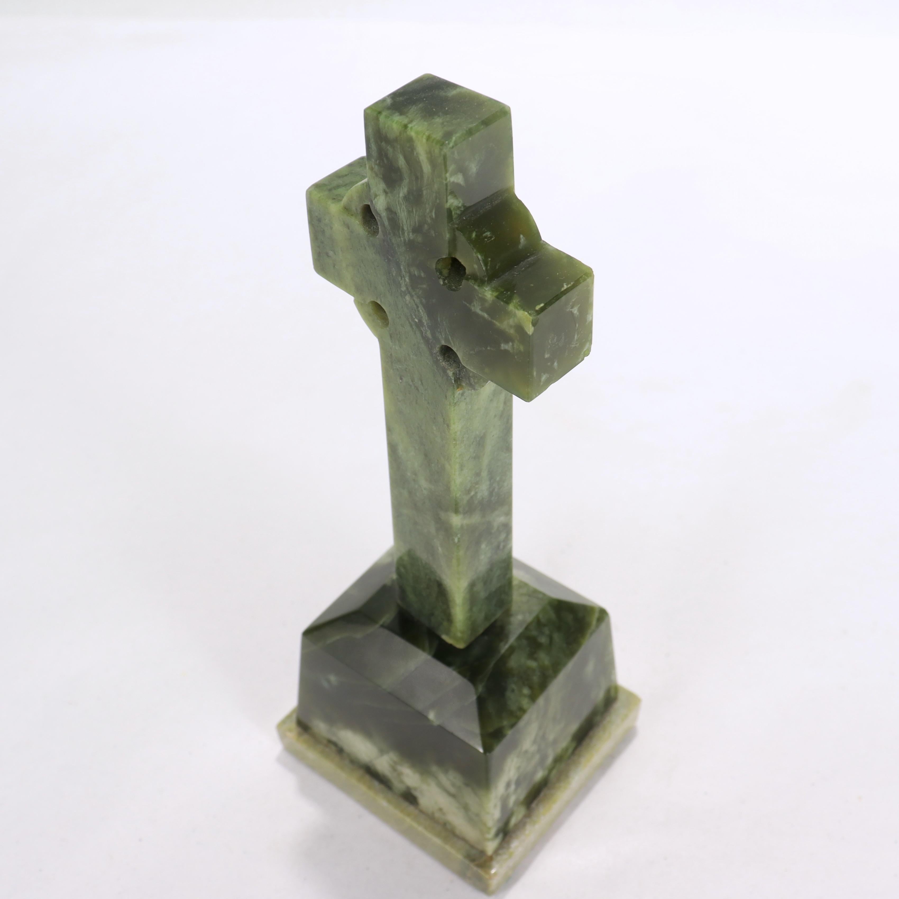 Old or Antique Carved Serpentine Hardstone Celtic Cross at 1stDibs