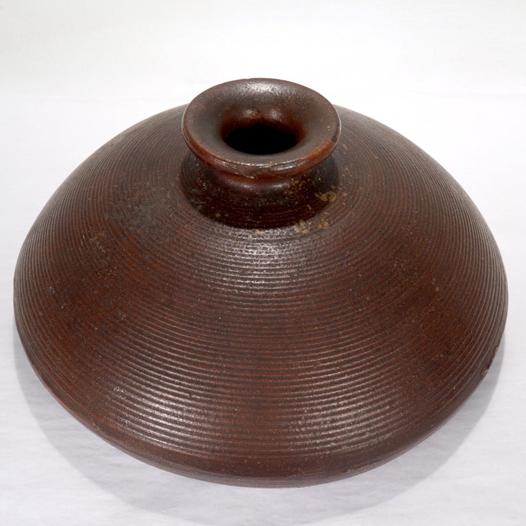 Old or Antique Japanese Bizen Pottery Stoneware Vase For Sale at 1stDibs