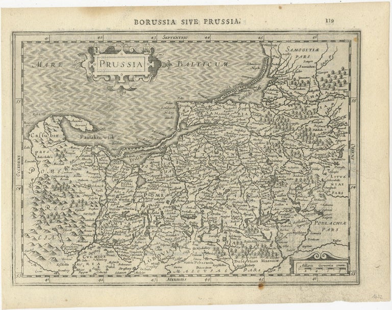 Old Original Engraving of Prussia on the Southeast Coast of the Baltic ...
