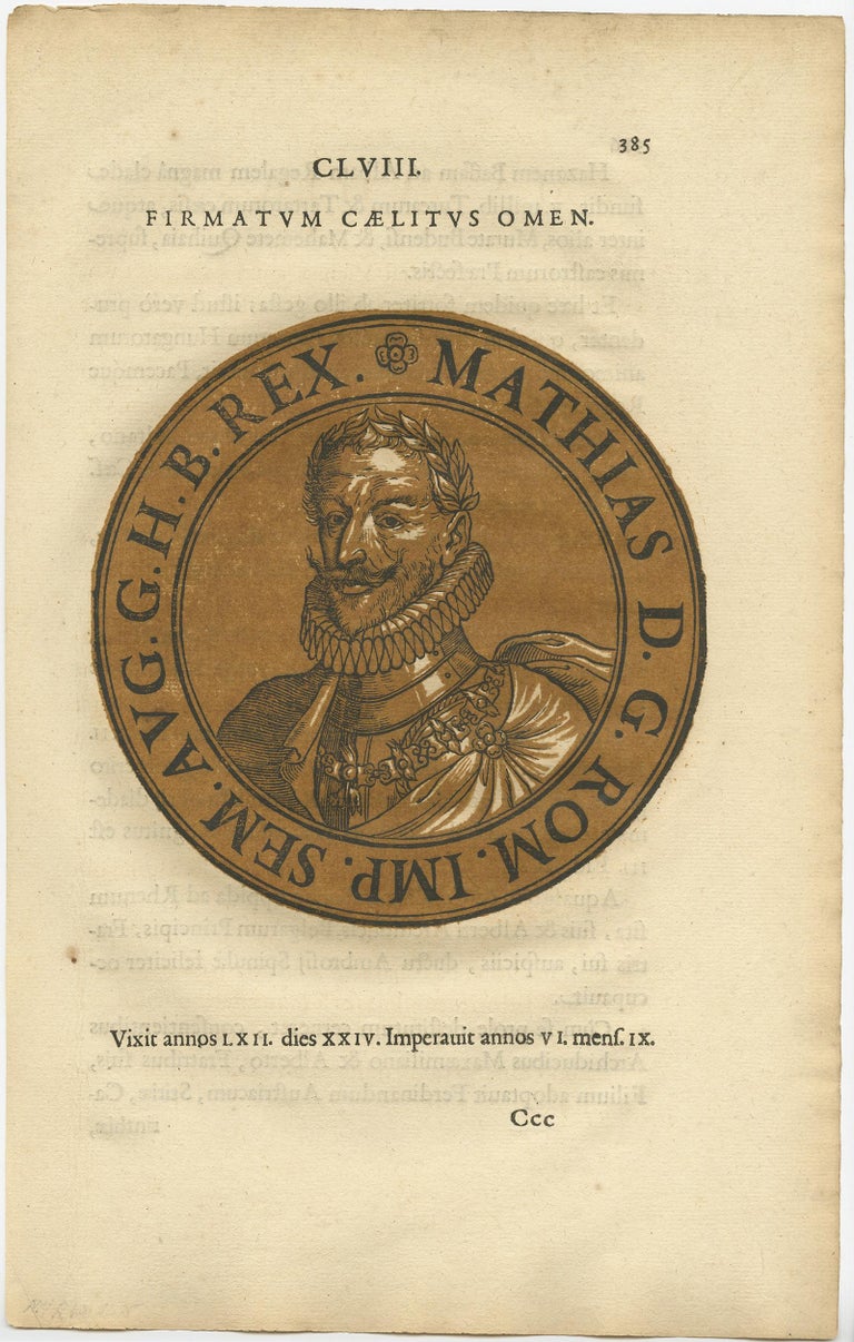 Old Original Portrait Depicting Matthias of Austria, Holy Roman Emperor ...