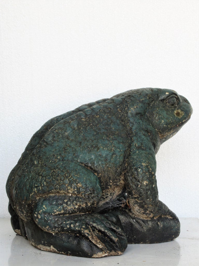 Old Painted Stone Garden Toads at 1stDibs | garden toad statue