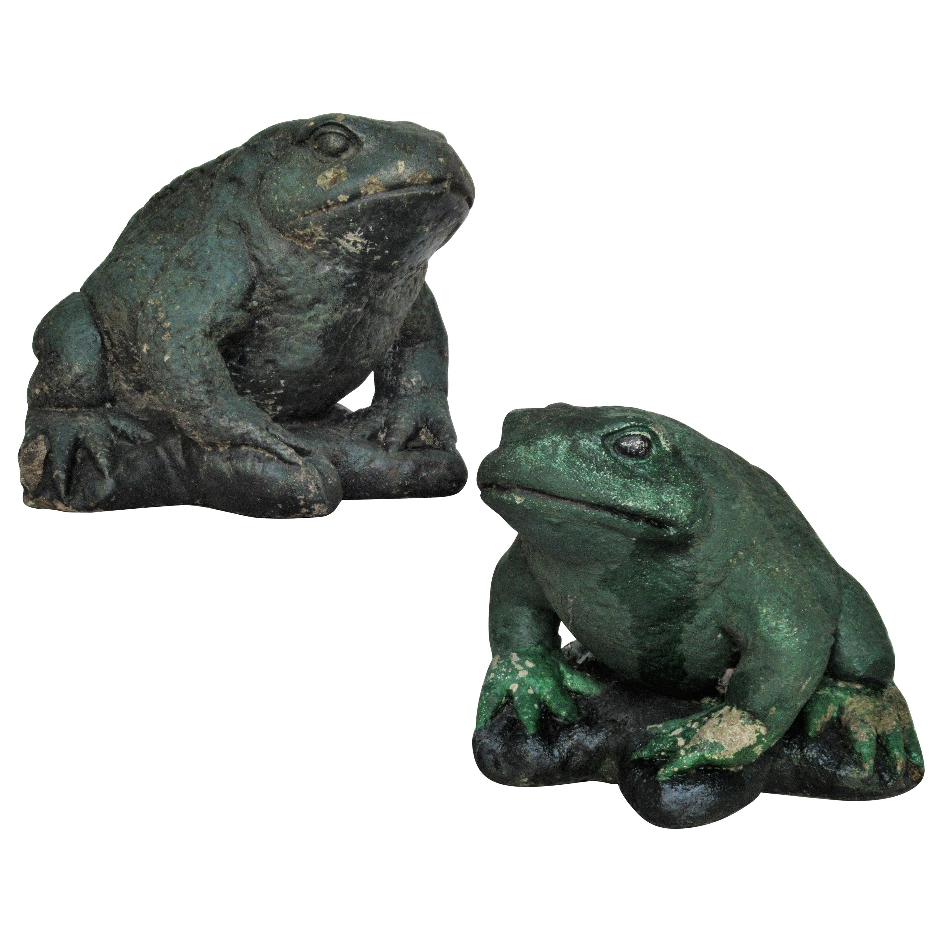 Old Painted Stone Garden Toads at 1stDibs | garden toad statue