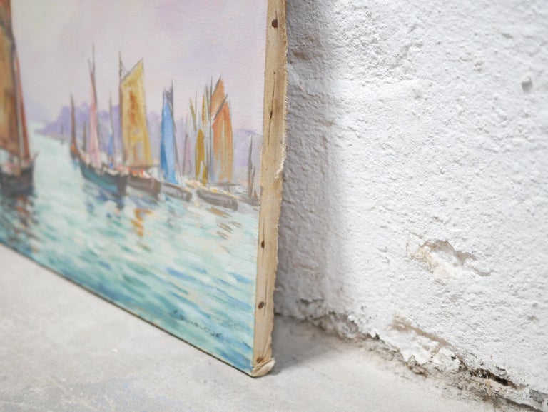 Old Painting on Canvas Signed François Dandleuf For Sale at 1stDibs