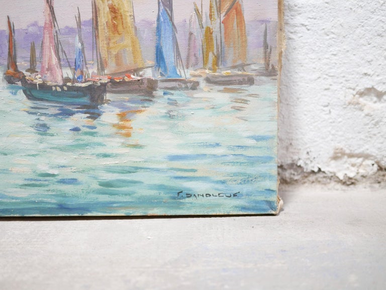 Old Painting on Canvas Signed François Dandleuf For Sale at 1stDibs