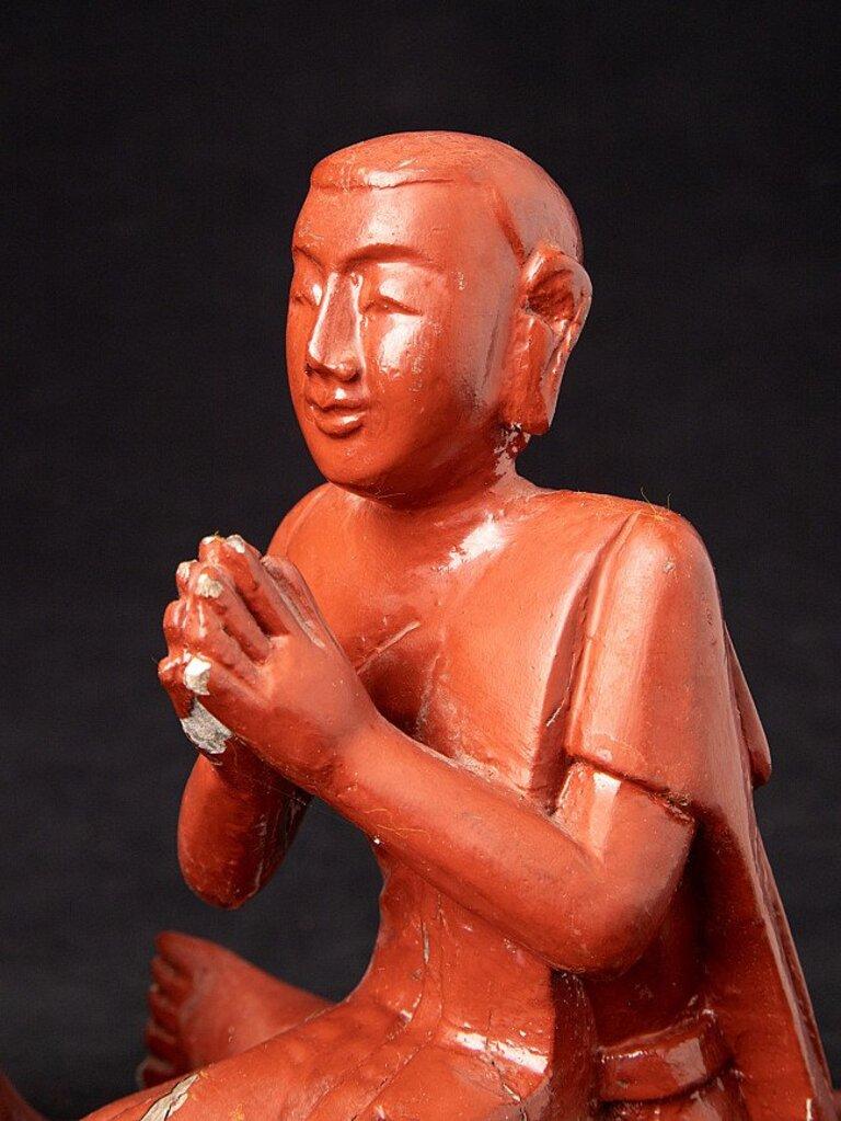 Old pair of monk statues from Burma For Sale at 1stDibs