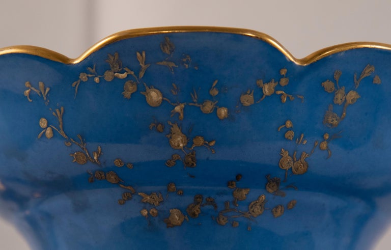 Old Paris Sevres Blue Porcelain Vase at 1stDibs