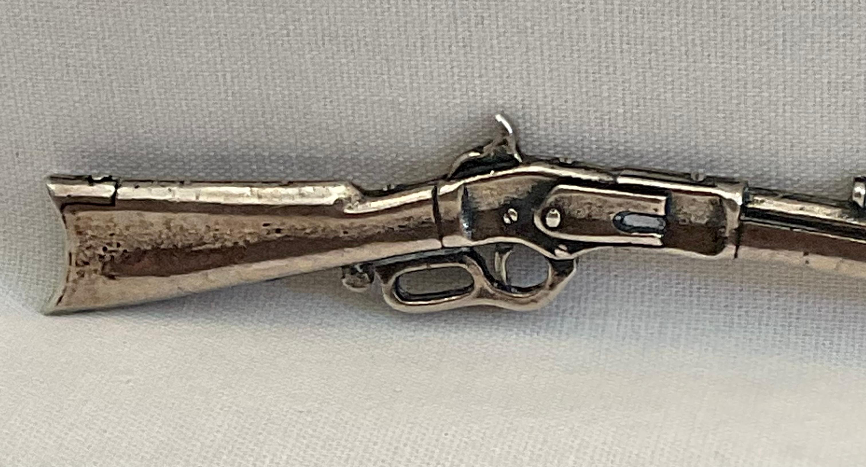 Old Pawn Sterling Silver #73 Rifle Replica at 1stDibs