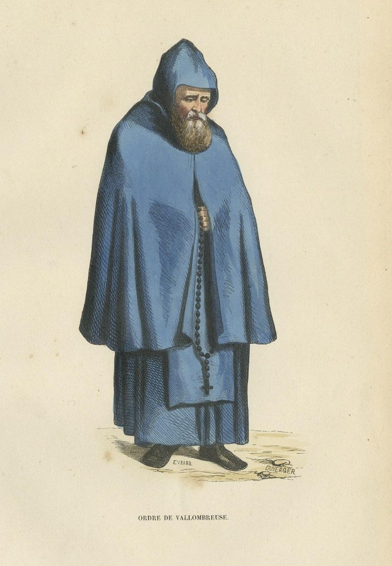 Old Print of a Vallombrosian, a Monastic Religious Order in the ...