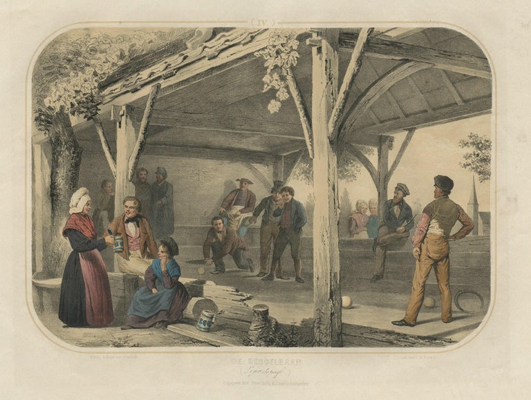 Old Print of 'Beugelen', One of the Oldest Ball Sports in The ...