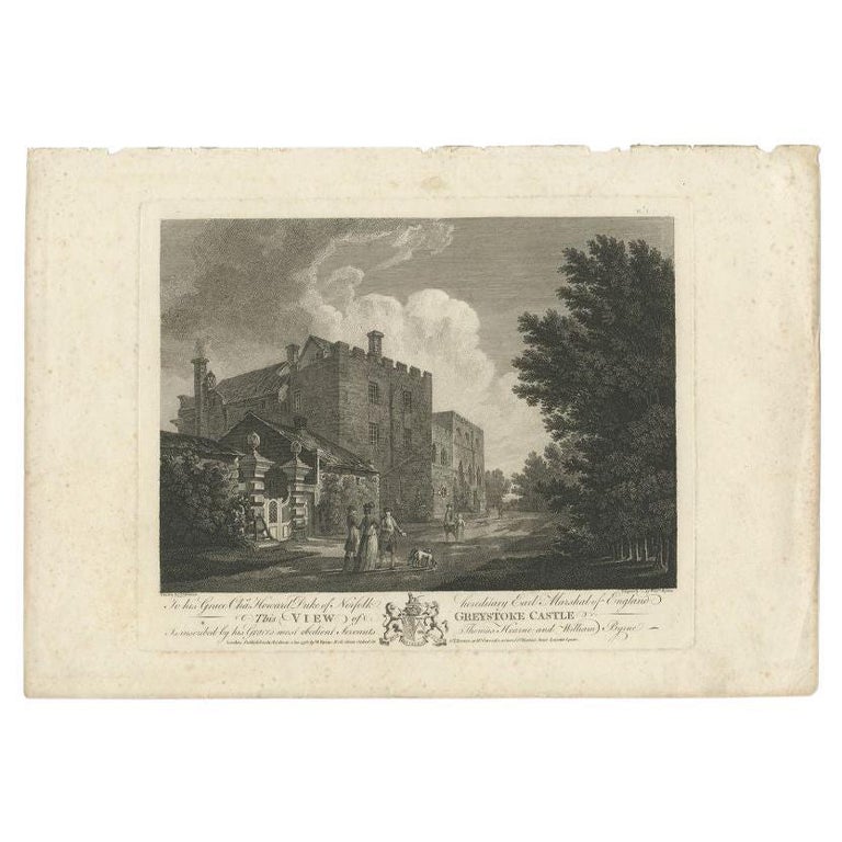 Old Print of Greystoke Castle, near Penrith in the County of Cumbria ...