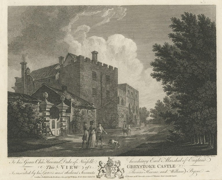Old Print of Greystoke Castle, near Penrith in the County of Cumbria ...