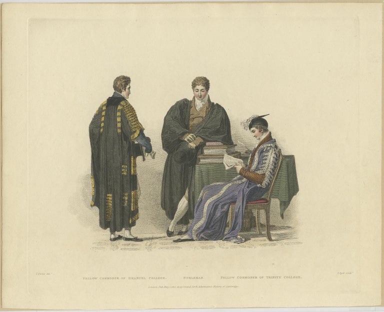 Old Print of Nobleman and Fellow-Commoners of Trinity and Emanuel ...