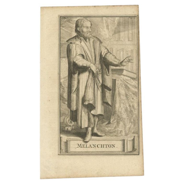 Old Print of Reformer Philipp Melanchthon, Collaborator with Martin ...