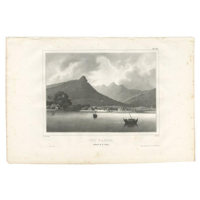 Old Print of the City of Anyer, West-Java Near Krakatau Volcano ...
