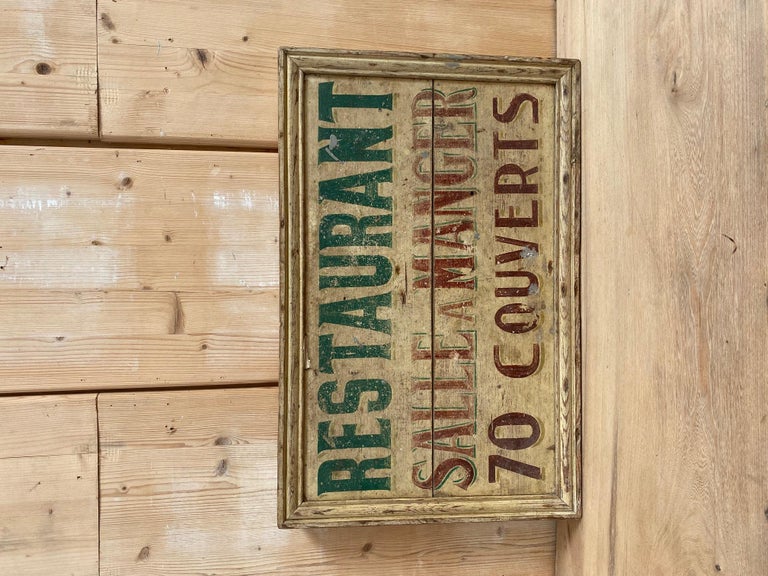 Old Restaurant Sign at 1stDibs