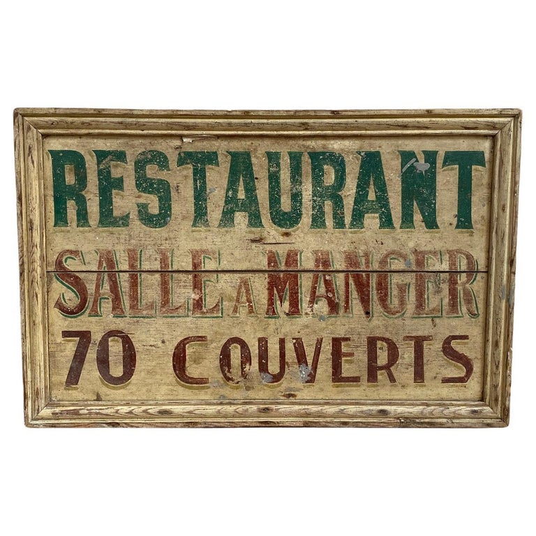 Old Restaurant Sign at 1stDibs