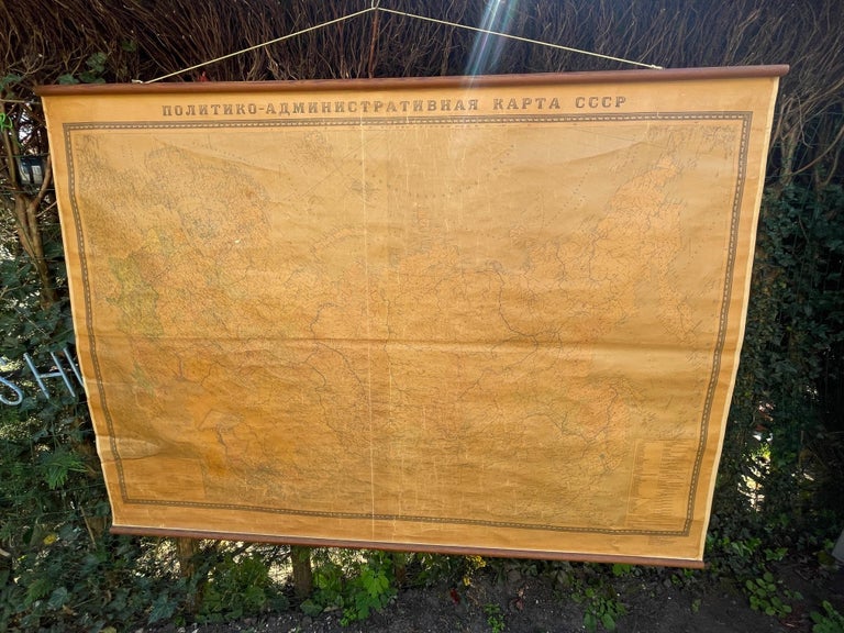 Old Russian Cccp Map, Ussr Schoolmap, 1960 Sovjet Union Russian, Cold ...