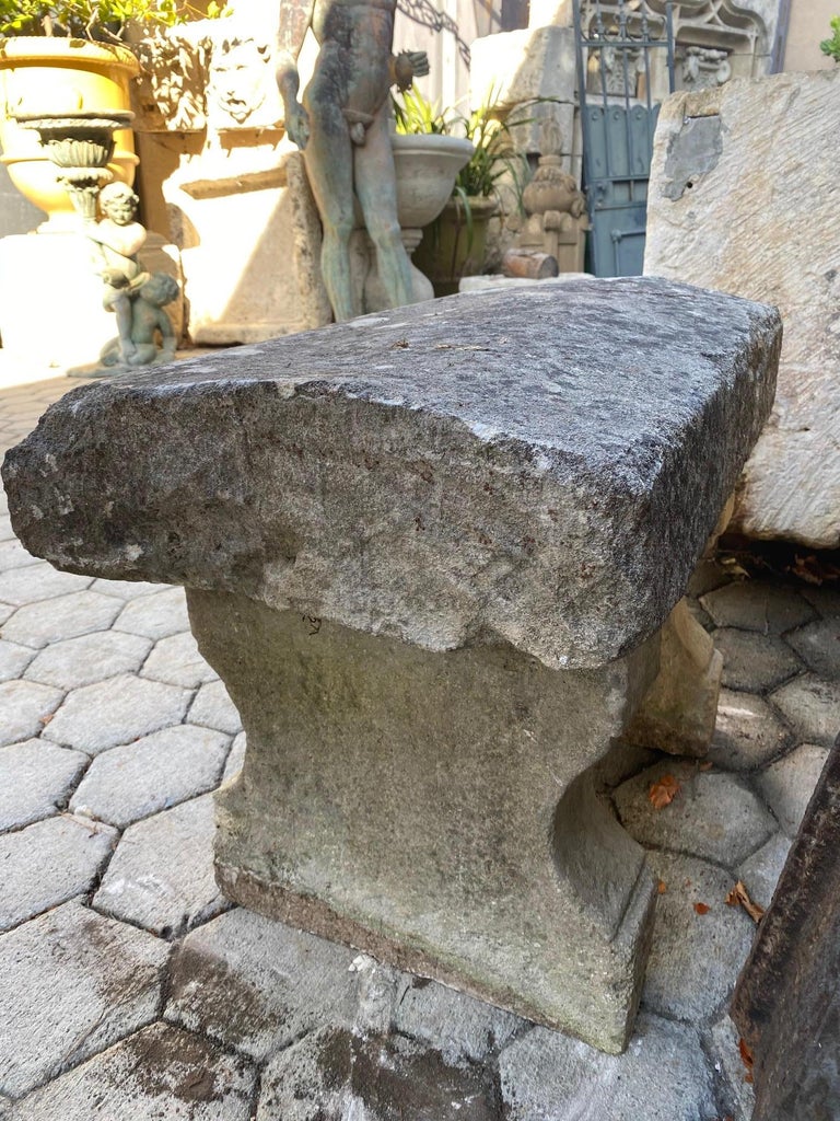 Old Rustic Hand Carved Stone Garden Bench Seat Decorative Element ...