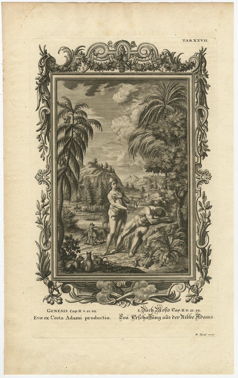 Alte alte Szene aus der Genesis im Alten Testament; Eva ist aus Adams ...