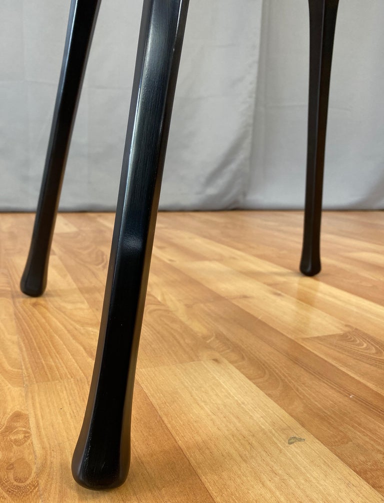 Old School Glam Black Wooden Stool circa 1940s/50s For Sale at 1stDibs