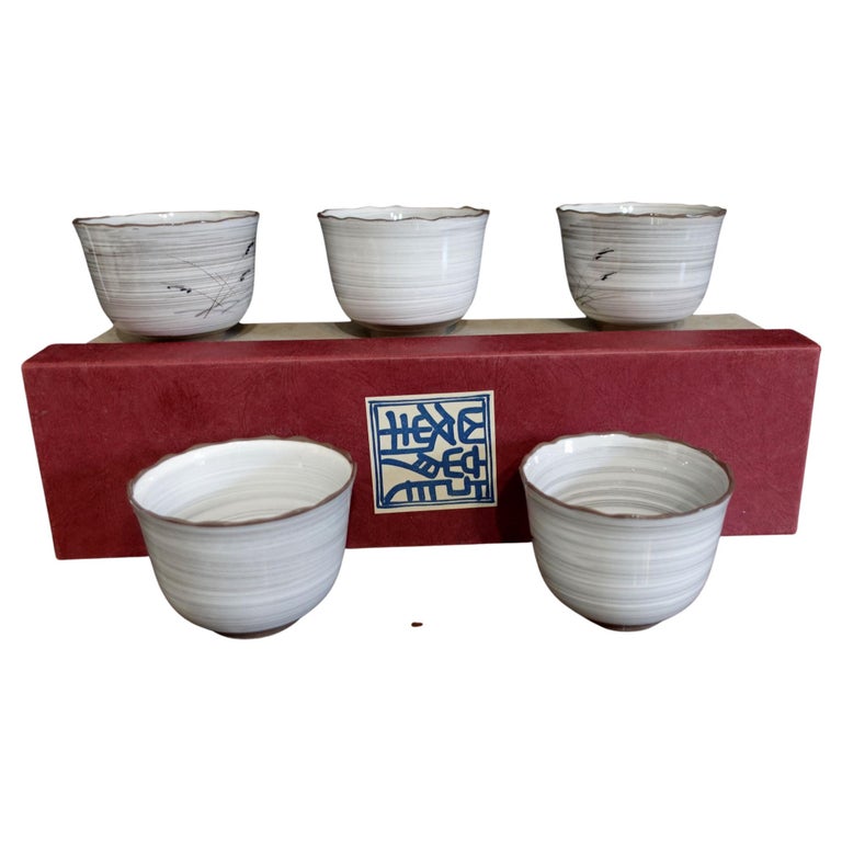 Old, Set of 5 Japanese Tea Cups, Signed For Sale at 1stDibs