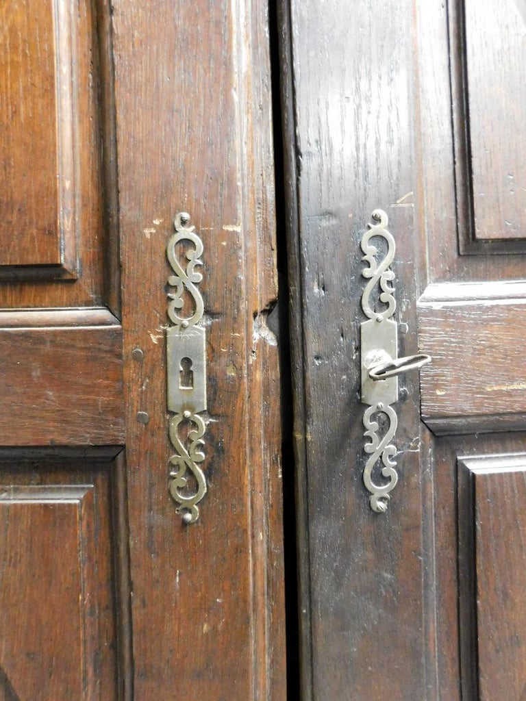 Old Solid Oak Wood Wardrobe with Lozenge Shaped Tiles, 18th Century ...