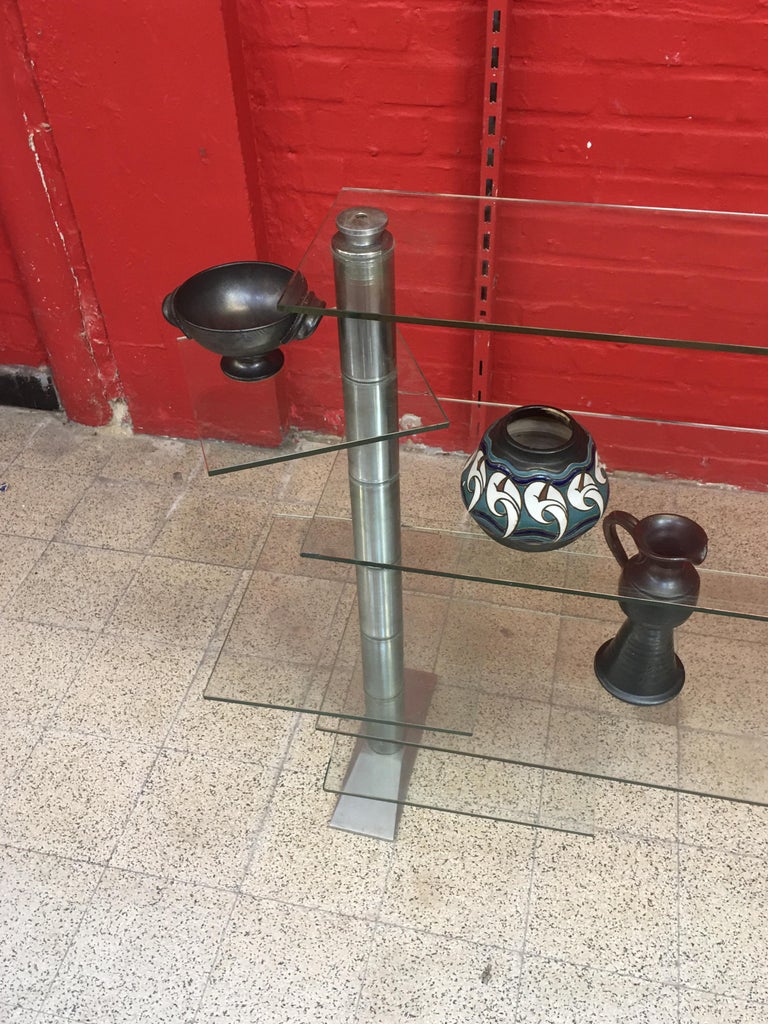 Old Store Shelf, Art Deco Period, Steel and Safety Glass, circa 1930 ...