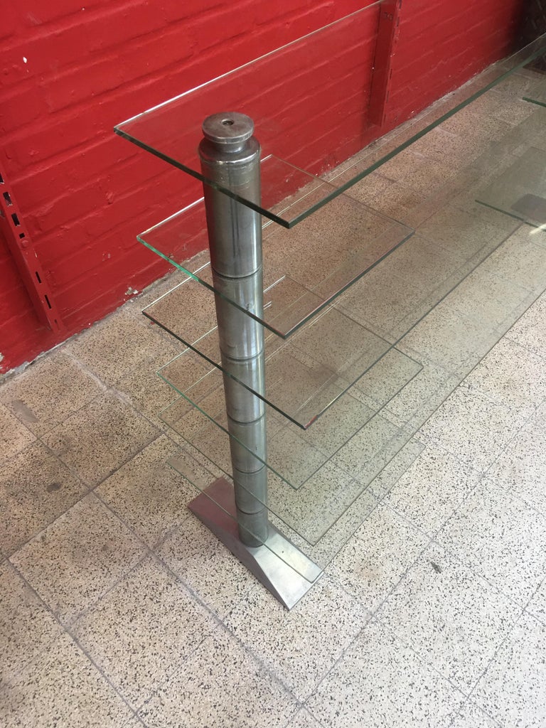 Old Store Shelf, Art Deco Period, Steel and Safety Glass, circa 1930 ...