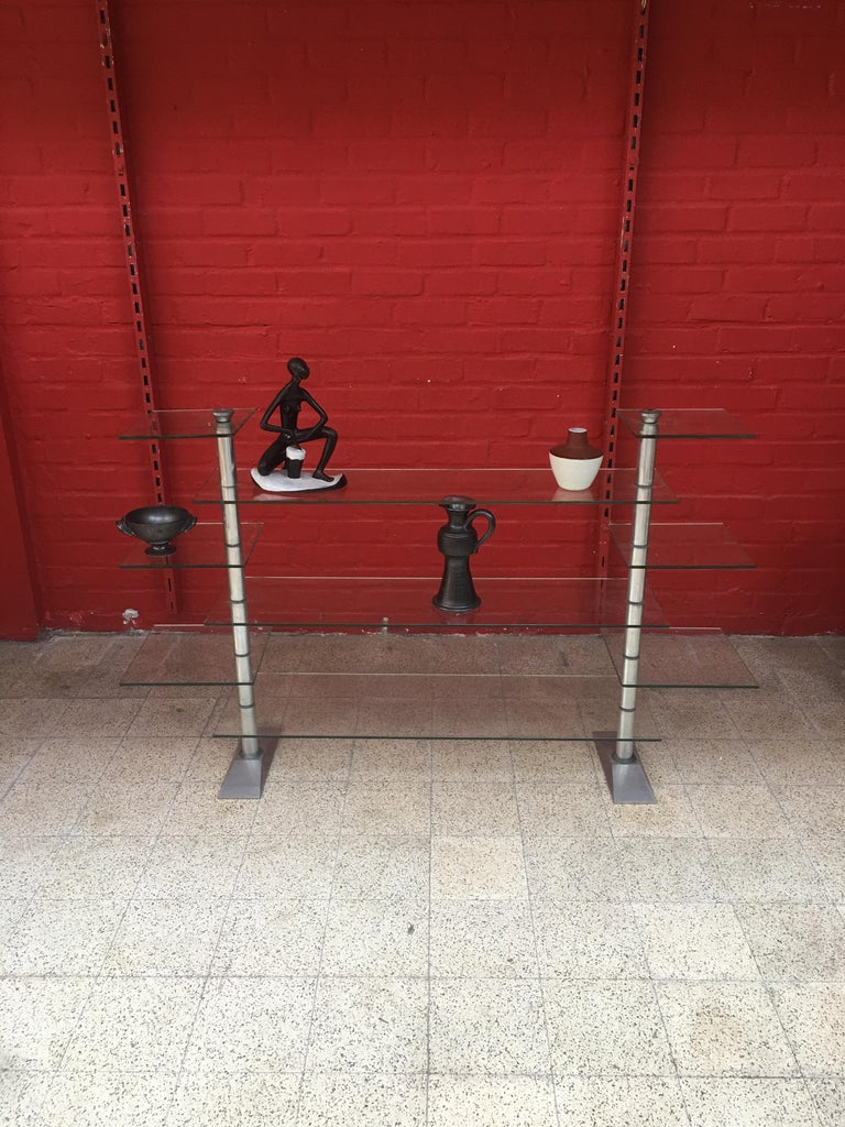 Old Store Shelf, Art Deco Period, Steel and Safety Glass, circa 1930 ...