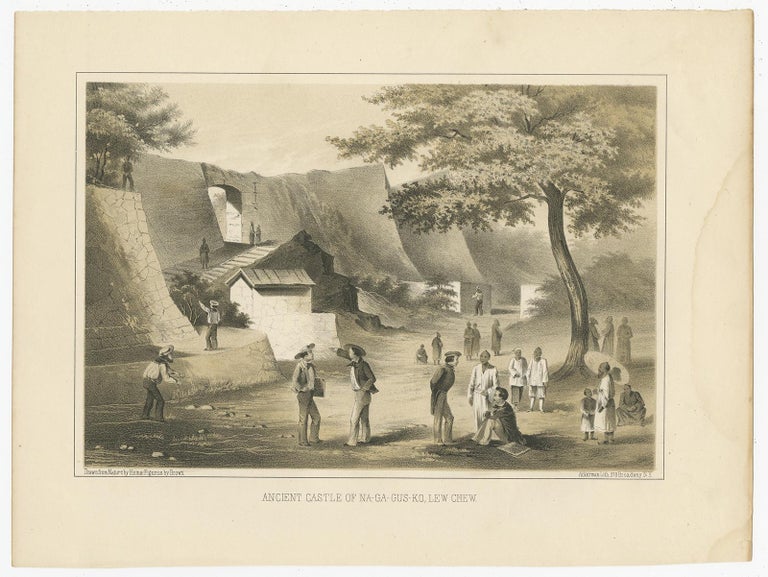 Old View of The Ancient Castle of Nagagusko, Ryukyu Islands, Japan ...