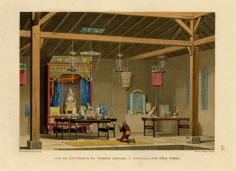 Old View of the Interior of the Chinese Temple of Coupang or Kupang ...