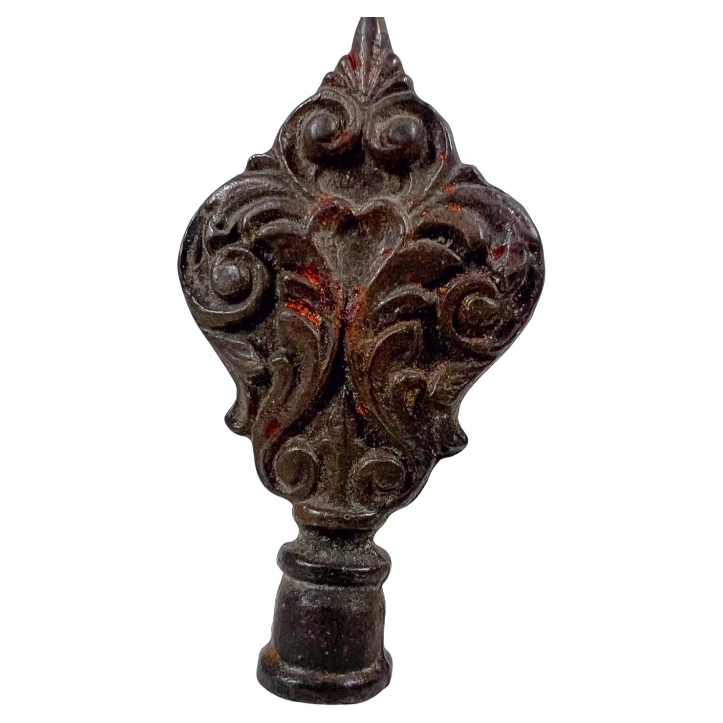 Old Vintage Art Nouveau Lamp Finial Ornament Cast Iron For Sale at 1stDibs