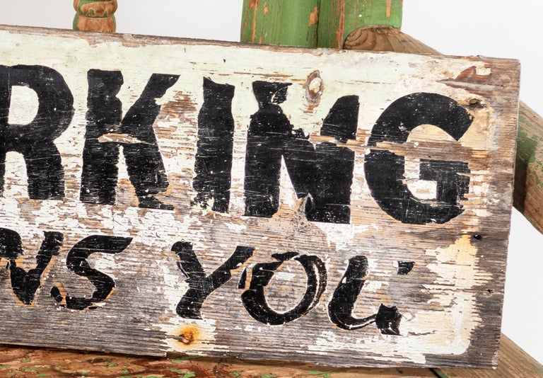 Old Vintage Fun Wooden Hand Painted Sign 'No Parking' Decorative Wall ...