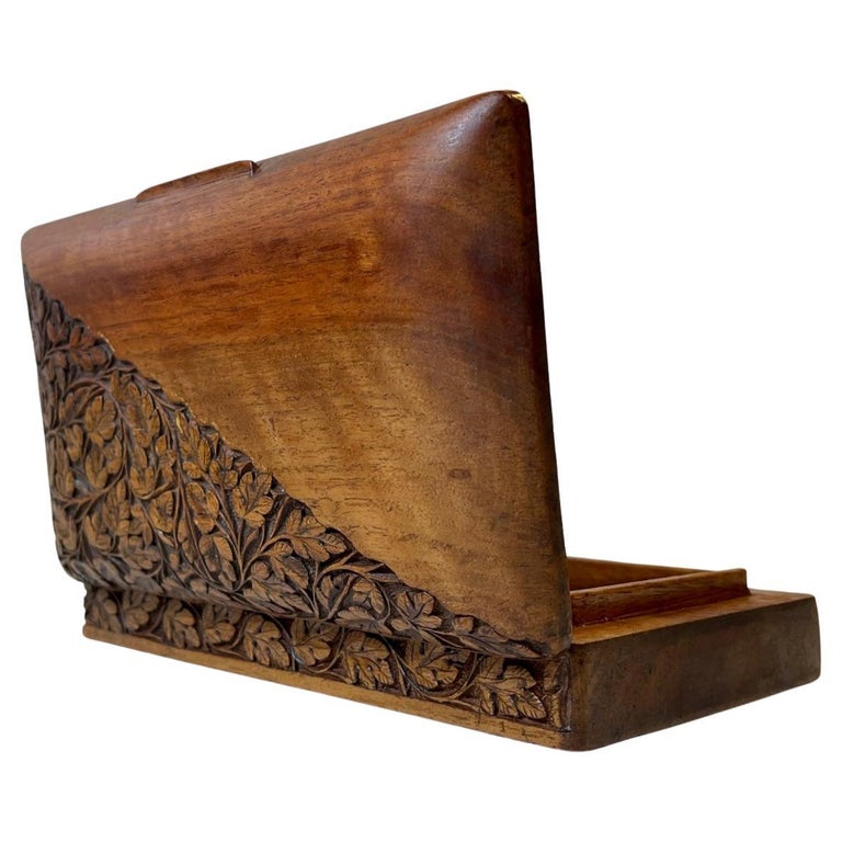 Old Volk Art Box in Hand Carved Oak For Sale at 1stDibs