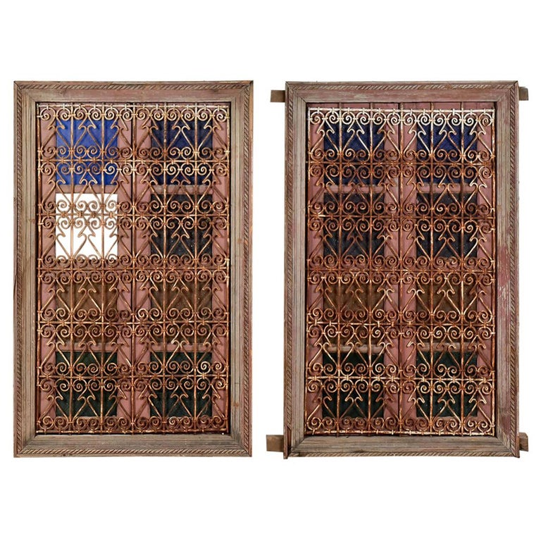 Old Windows with Scroll Screen and Shutters, 20th Century For Sale at ...