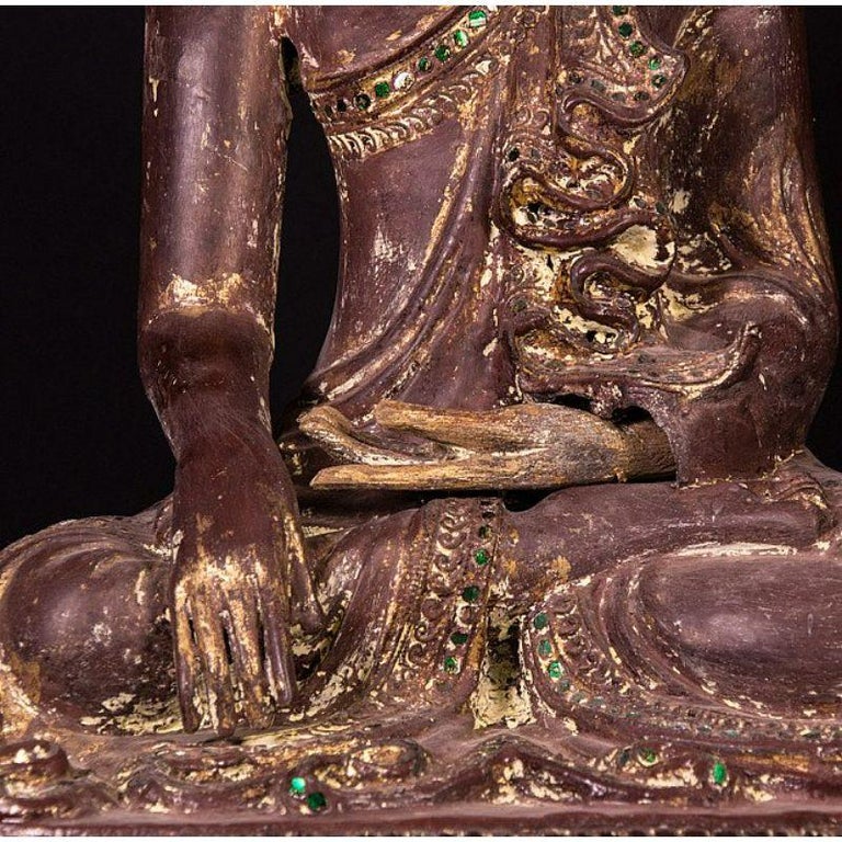 Old Wooden Buddha Statue from Burma For Sale at 1stDibs