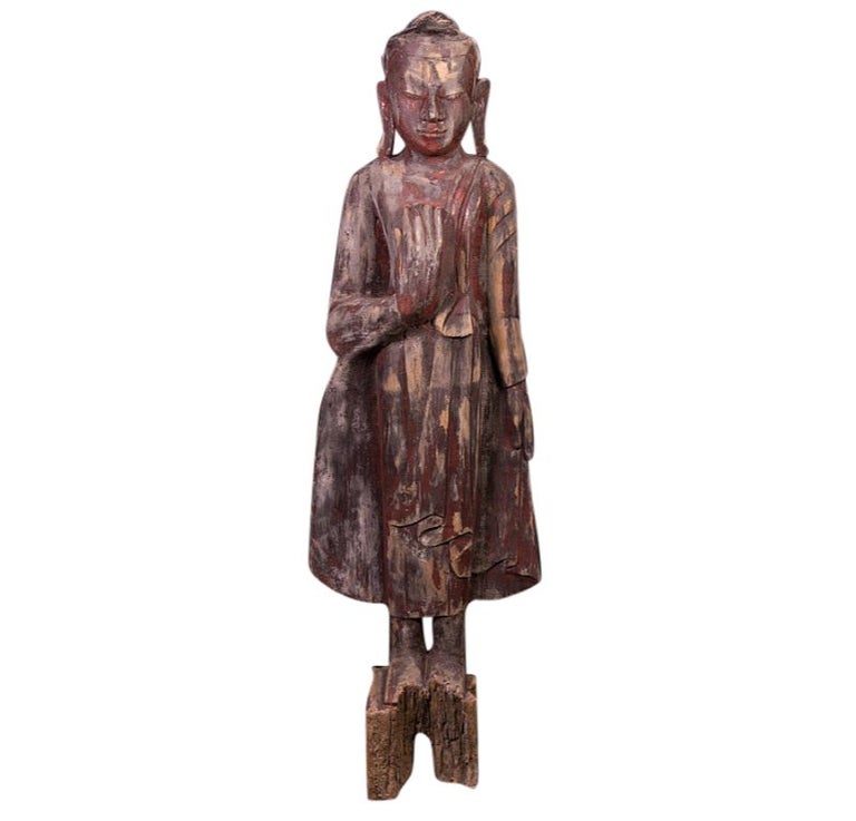 Old Wooden Buddha Statue from Burma For Sale at 1stDibs