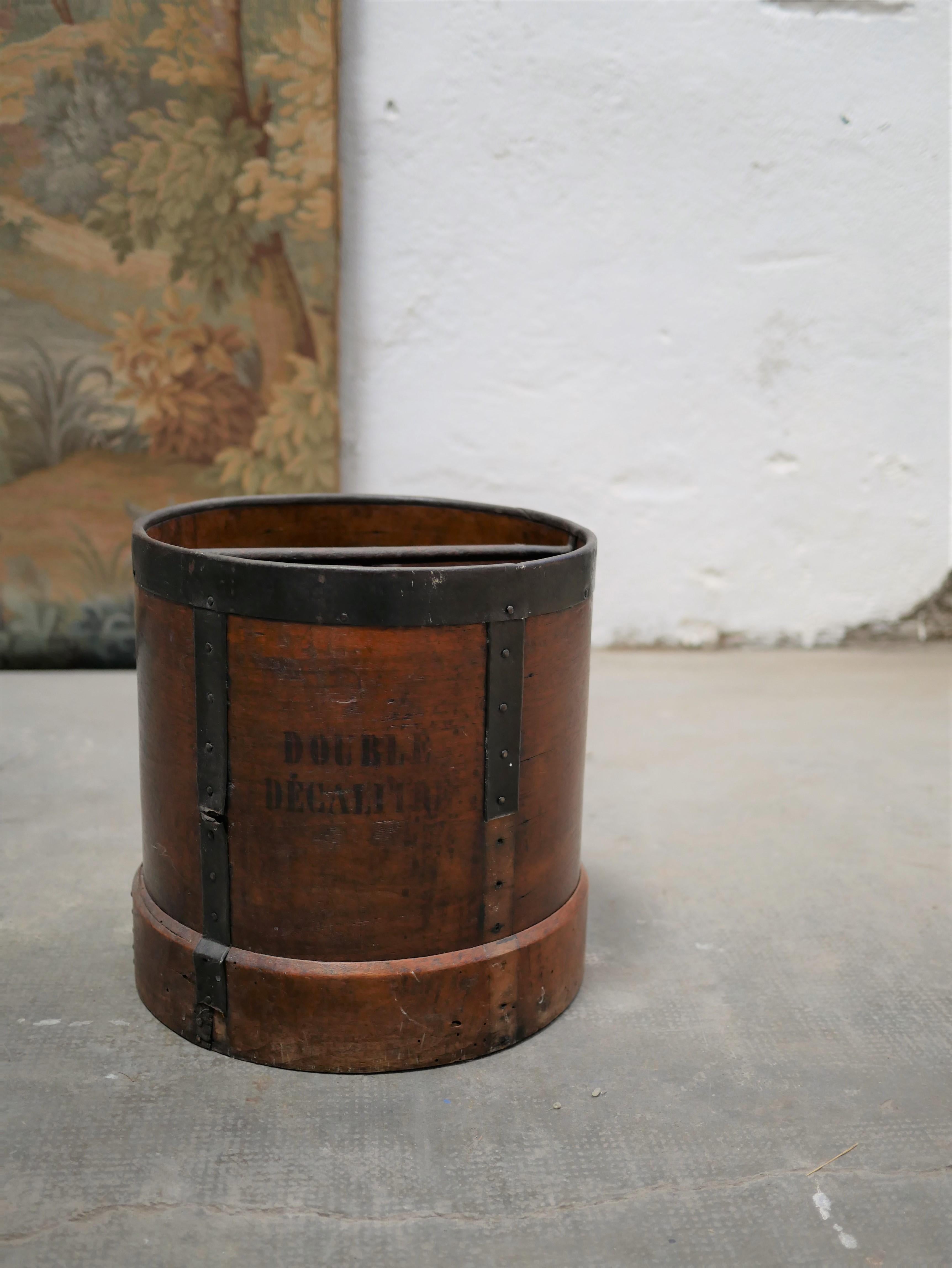 Old Wooden Grain Measuring Bucket For Sale at 1stDibs
