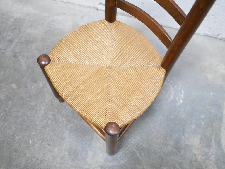 Old Wooden Straw Country Chair For Sale at 1stDibs