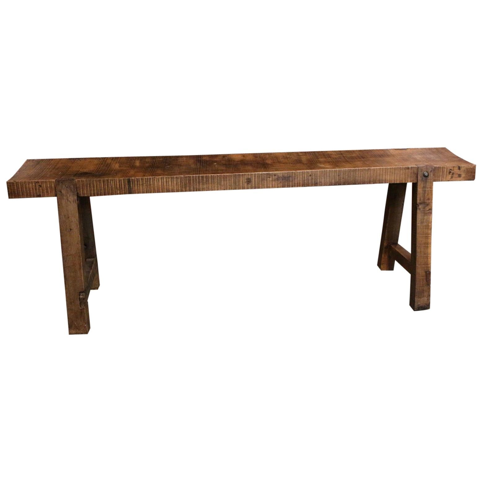 Old Work Bench Side Table at 1stDibs