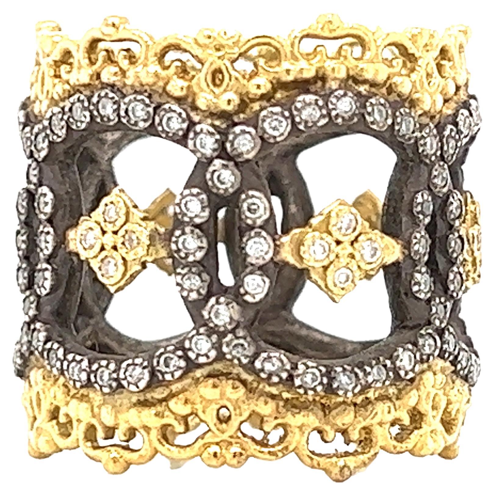 Statement Multi Row Designer Ring For Sale at 1stDibs
