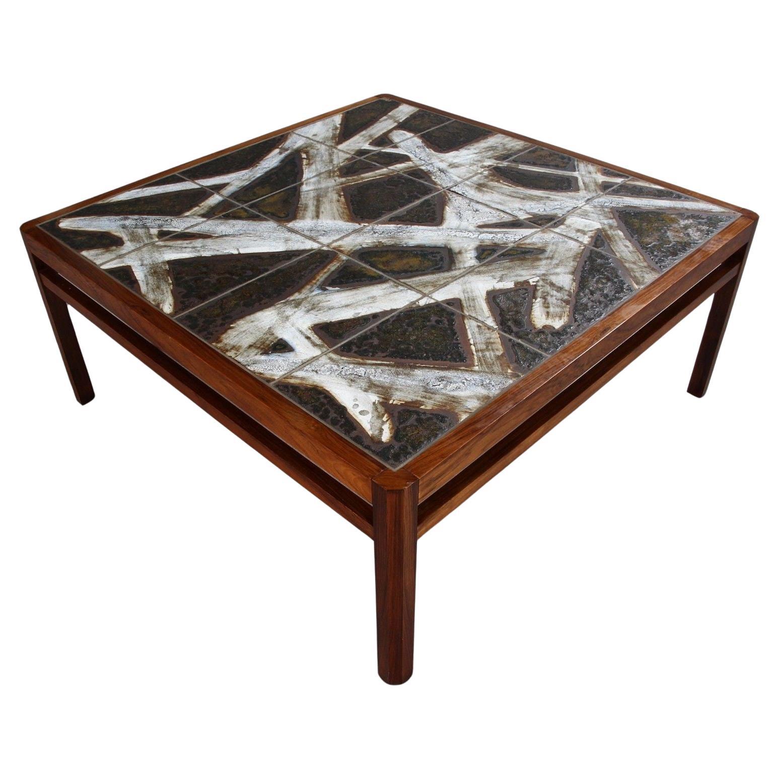 1960s Ole Bjorn Krüger Fully Restored Tile Topped Coffee Table in ...