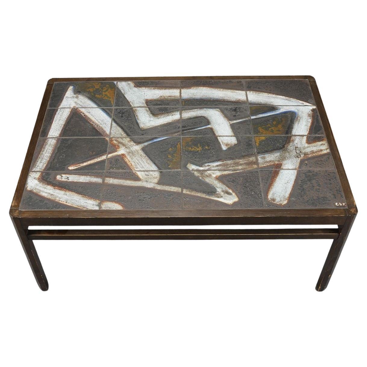 Ole Bjorn Kruger Abstract Tile Coffee Table at 1stDibs